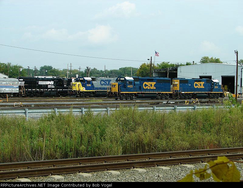 NS 57; CSX 1546, 4423, and 2814